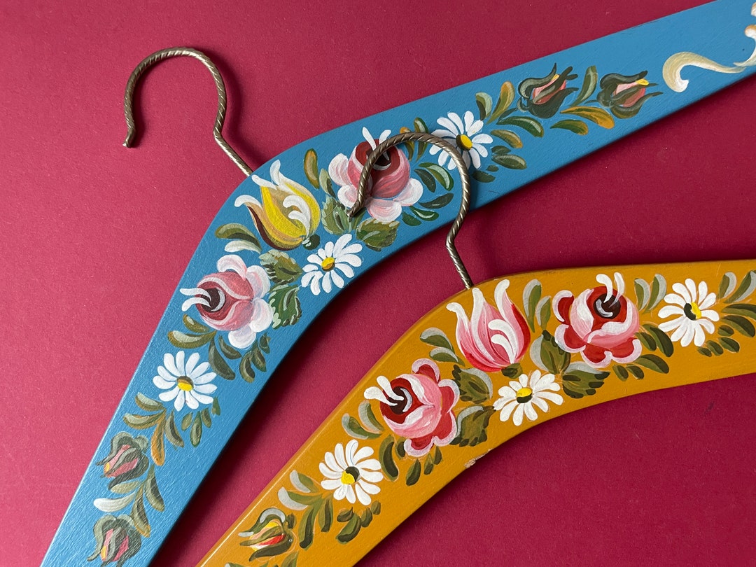 One Vintage Painted Clothes Hangers Beige for Wedding Dress Wood Metal ...