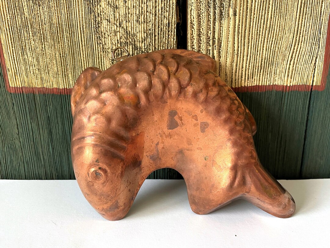 Vintage Copper Fish Mold 5.5 Leaping Fish Baking Form for Cakes ...