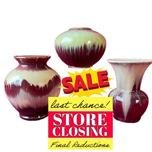 8 DAYS Left - Vintage West German Mini Vase: Red Drip Glaze Bay Keramik ...