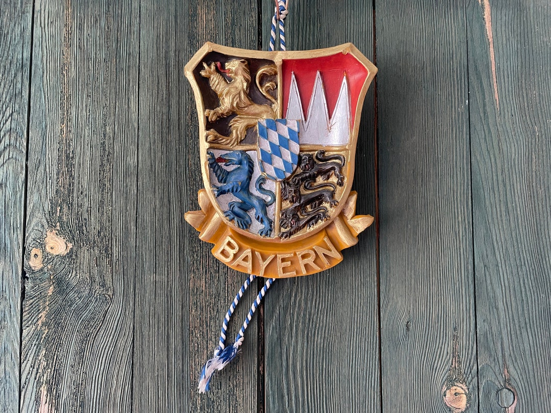 Vintage Bavarian Wax Coat of Arms Hanging Wall Art or Large Ornament ...