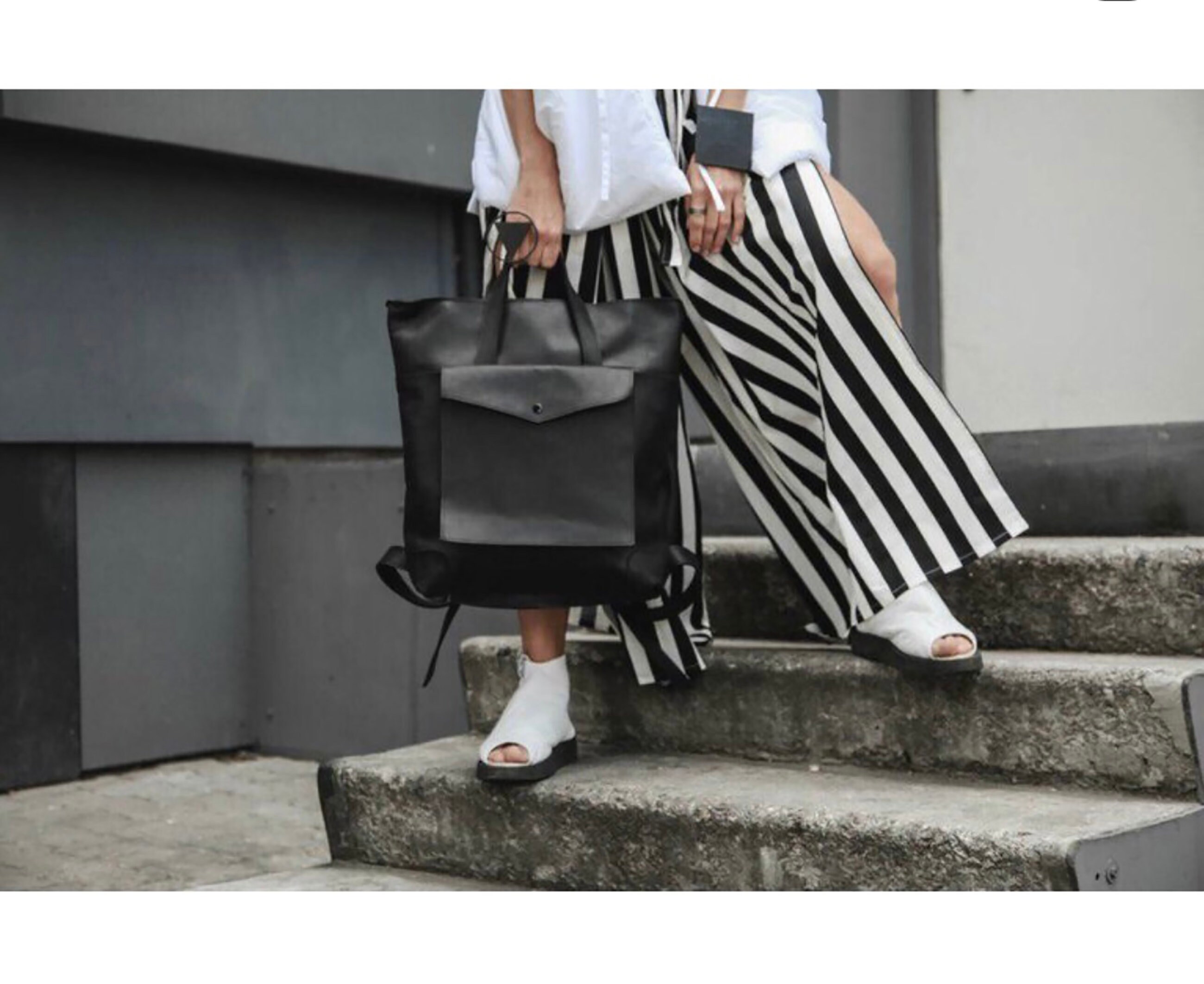 Leather Convertible Bag Backpackleather Backpack | Etsy