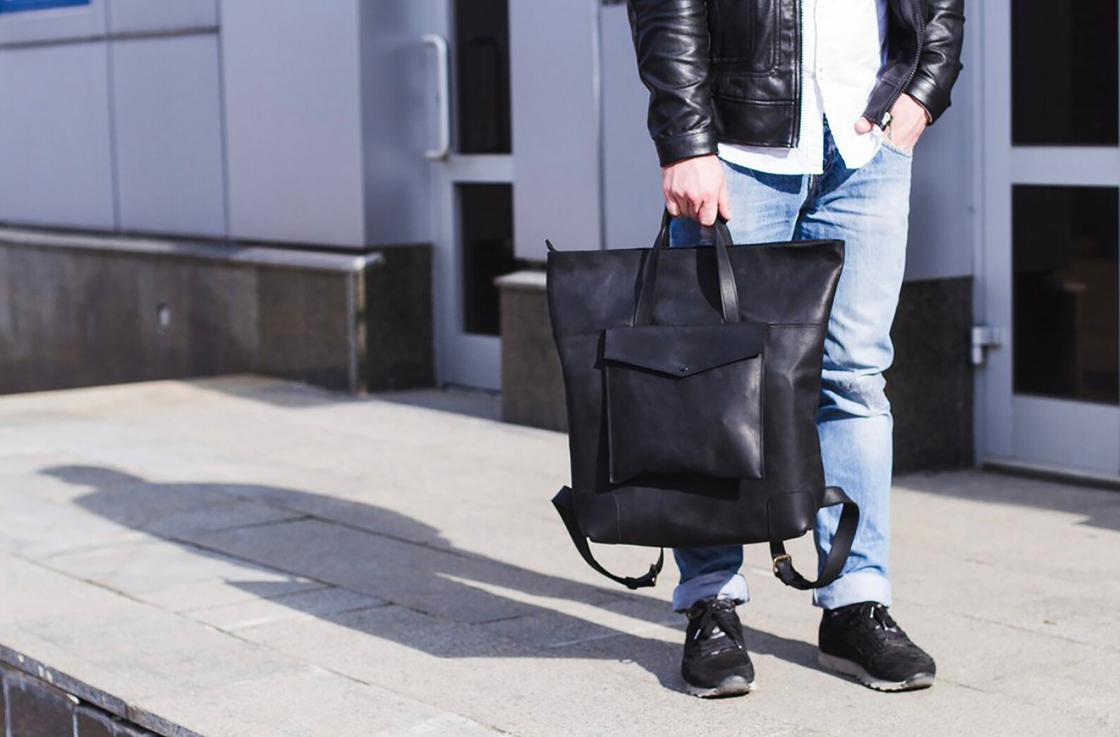 Leather Convertible Bag Backpackleather Backpack | Etsy