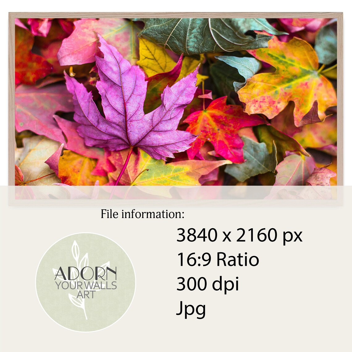 Samsung Frame TV Art Fall Leaves Frame Art Fall Foliage - Etsy