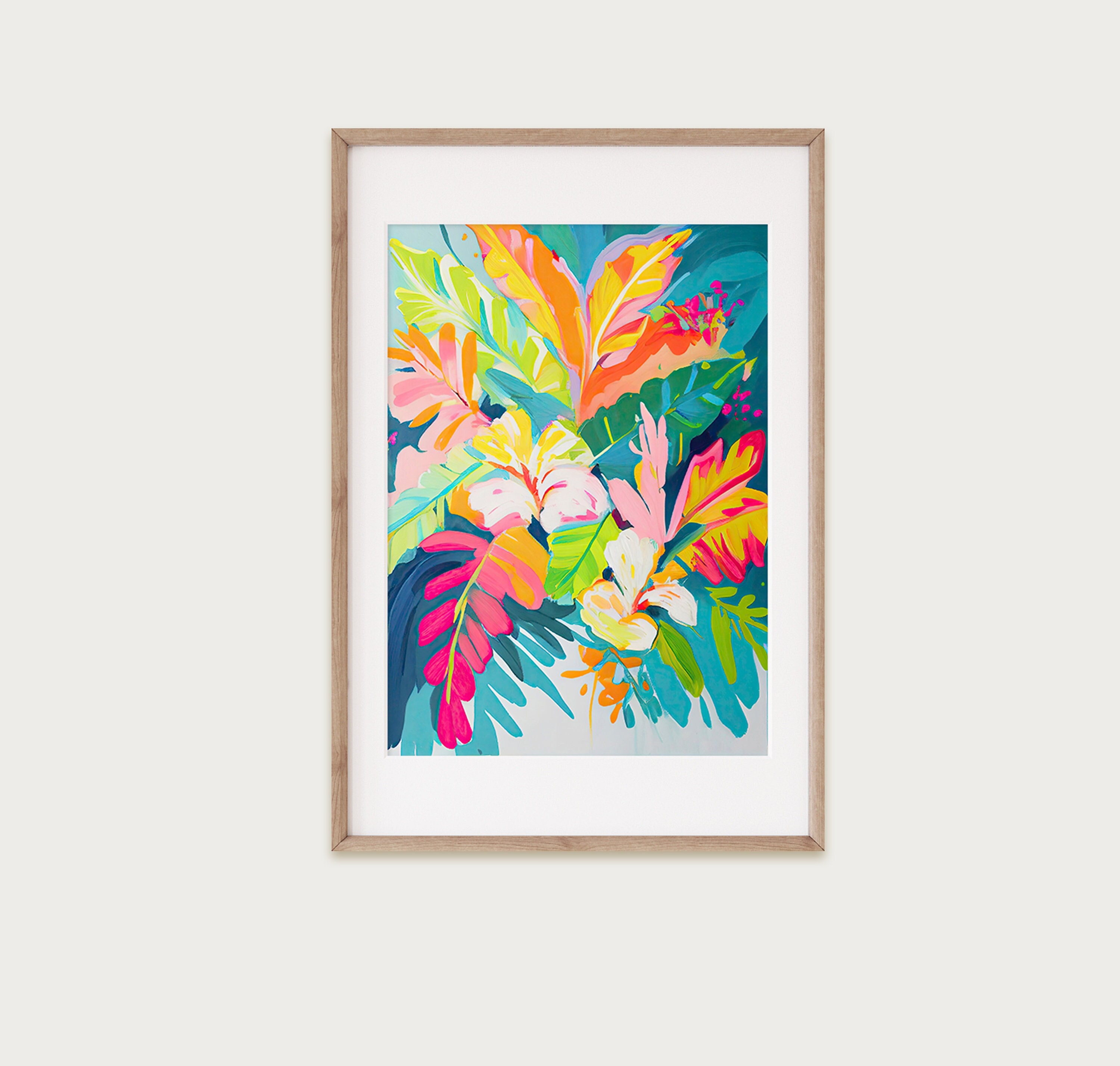 Tropic Wall Art Tropical Painting Digital Download, Colorful Coastal ...