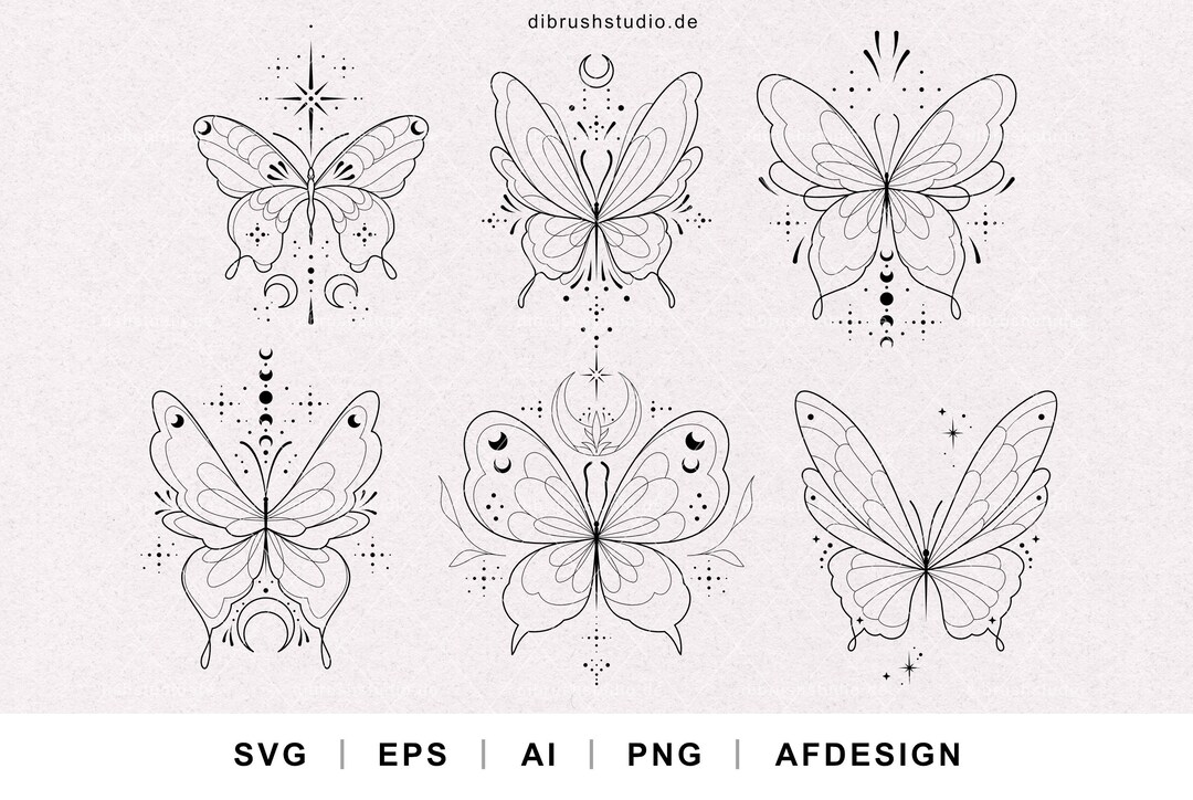 Filigree Boho Butterfly Svg, Butterfly Png, Luna Mystical Butterfly ...