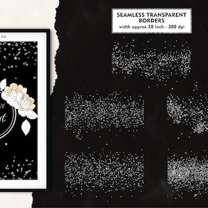 Seamless Silver Glitter Confetti Clipart - Borders Clip Art, Silver ...