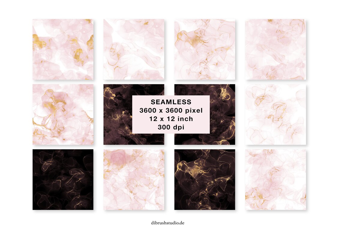 Alcohol Ink Pink Gold Marble Digital Paper Seamless - Etsy