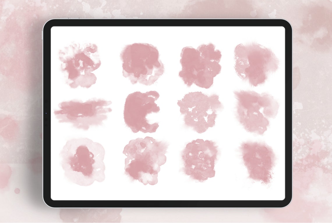 44 Procreate Watercolor Stamps Brush Set Water Stains - Etsy