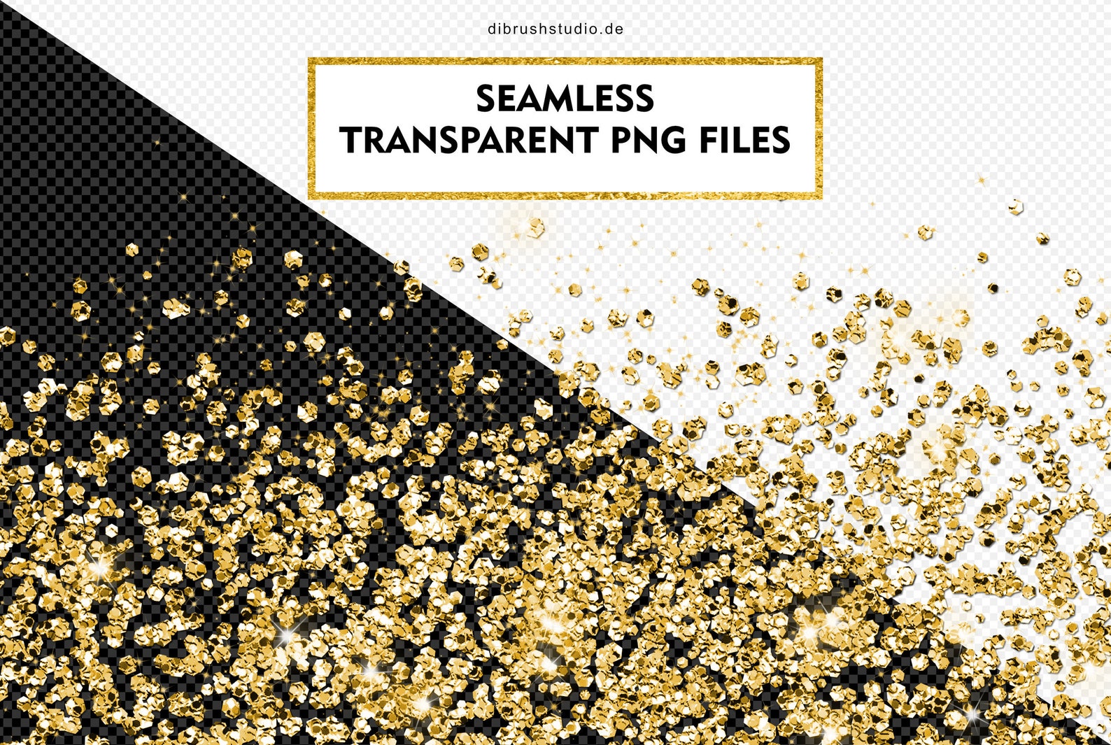 Seamless Gold Glitter Confetti Clipart Borders Clip Art, Gold Shimmer ...