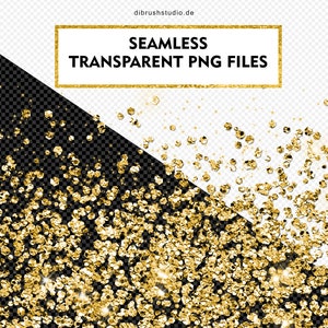 Seamless Gold Glitter Confetti Clipart - Borders Clip Art, Gold Shimmer ...