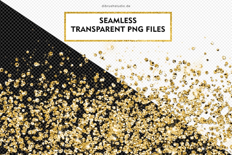 Seamless Gold Glitter Confetti Clipart Borders Clip Art - Etsy