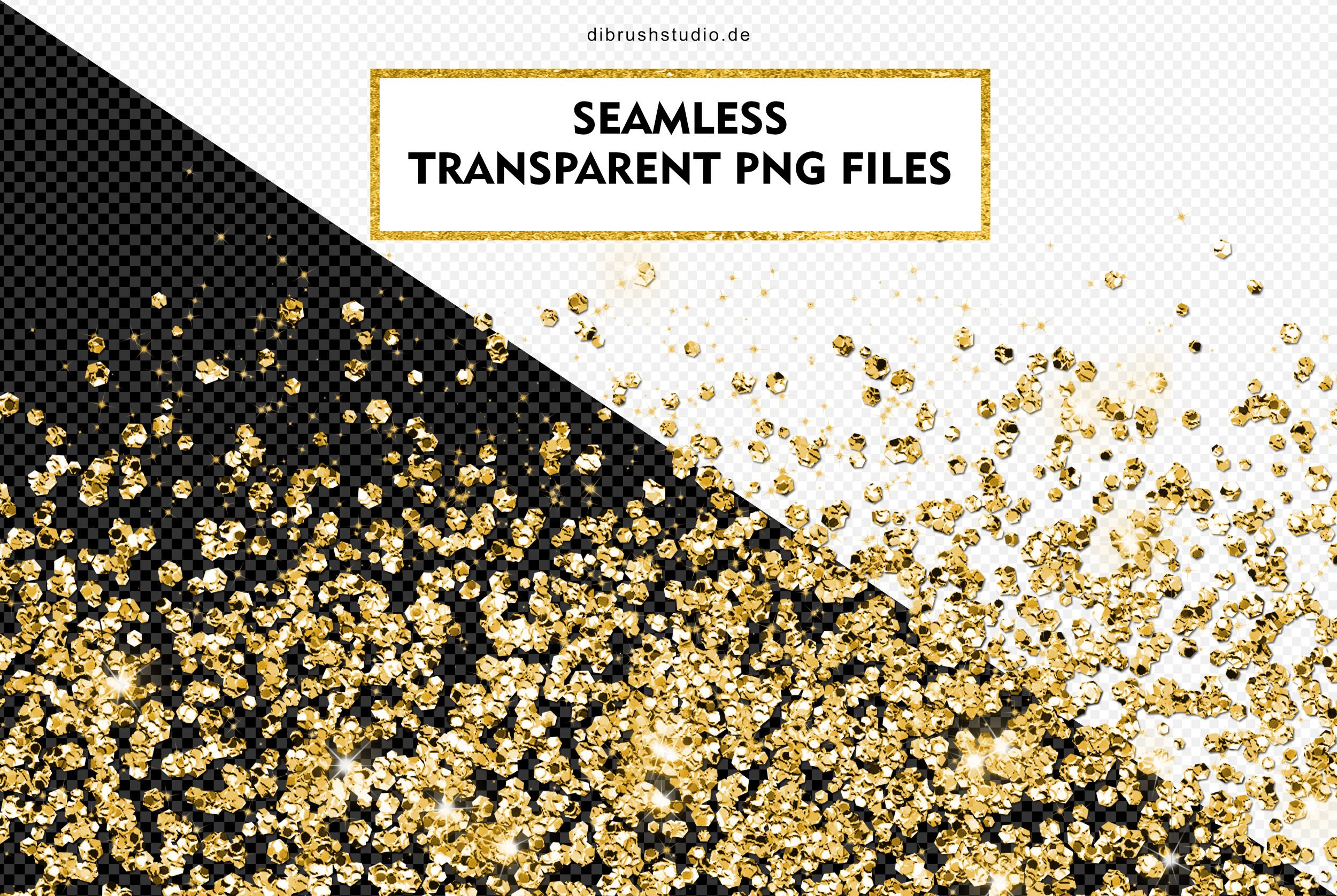 Seamless Gold Glitter Confetti Clipart Borders Clip Art - Etsy