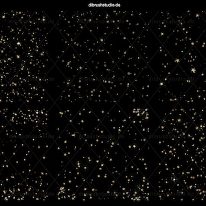 Starry Night Overlay Seamless, Gold Star Transparent Confetti Overlay ...