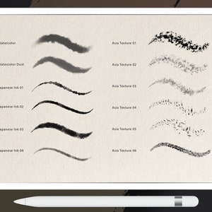 38 Procreate Brushes - Asia Ink | Digital Paint Illustration Texture ...