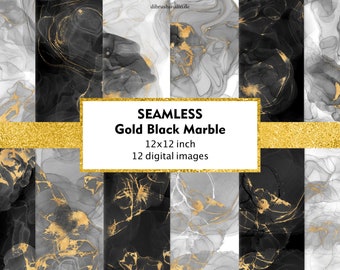 Alcohol Ink Pink Gold Marble Digital Paper Seamless Textures, Glitter ...