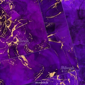 Alcohol Ink Purple Gold Marble Digital Paper Seamless Textures, Glitter ...