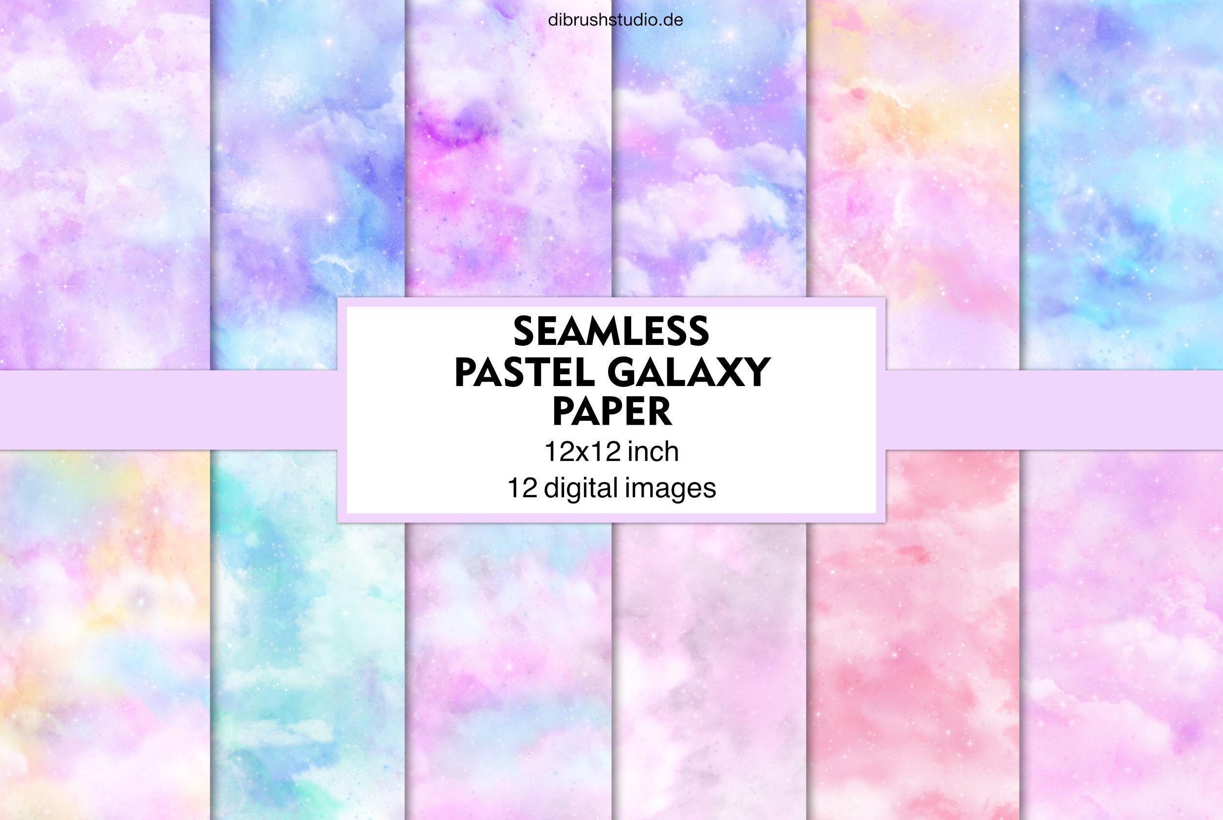 Pastel Galaxy Digital Paper Seamless Textures Celestial - Etsy