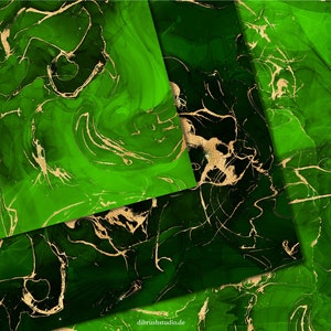 Alcohol Ink Green Gold Marble Digital Paper Seamless Textures, Glitter ...