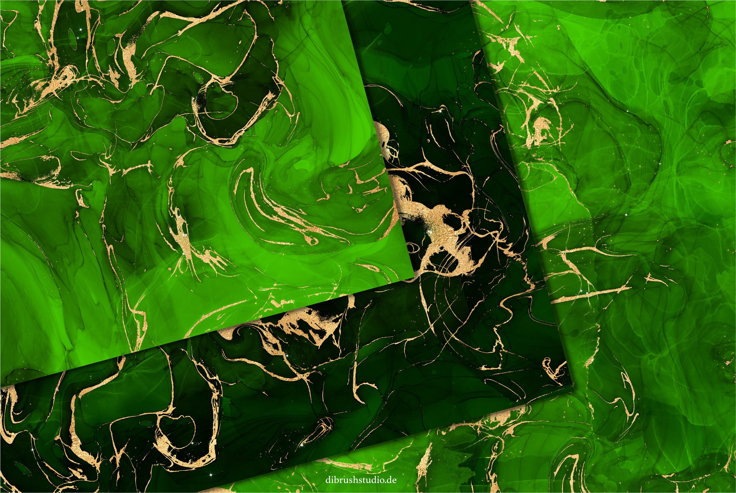 Alcohol Ink Green Gold Marble Digital Paper Seamless - Etsy