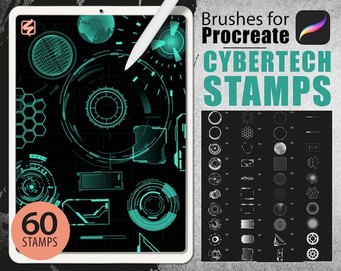 200 Cyberpunk Characters Procreate Stamps ~ Cyber Punk - Etsy