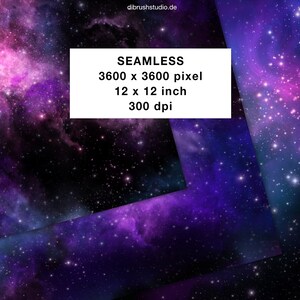 Galaxy Night Digital Paper Seamless Textures, Celestial Night Sky ...