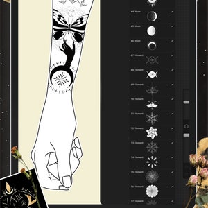 Procreate - Nightfall - 175+ Brushes, Fineline Tattoo, Butterfly ...