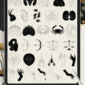 Procreate - Nightfall - 175+ Brushes, Fineline Tattoo, Butterfly ...