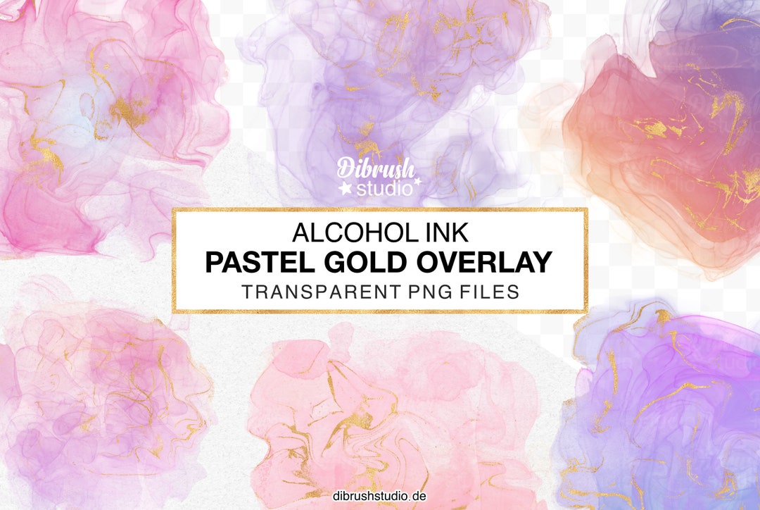 Pastel Ink Glitter Overlay PNG, Pastel Pink Gold Marble Clipart ...