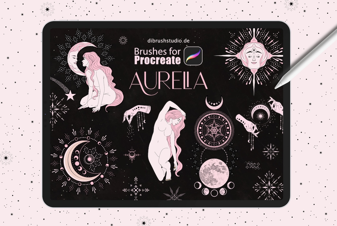 Procreate - Aurelia - 145 Brushes, Witchcraft, Magic Hand, Moon, Stars ...