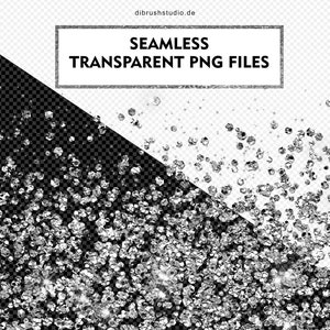 Seamless Silver Glitter Confetti Clipart - Borders Clip Art, Silver ...