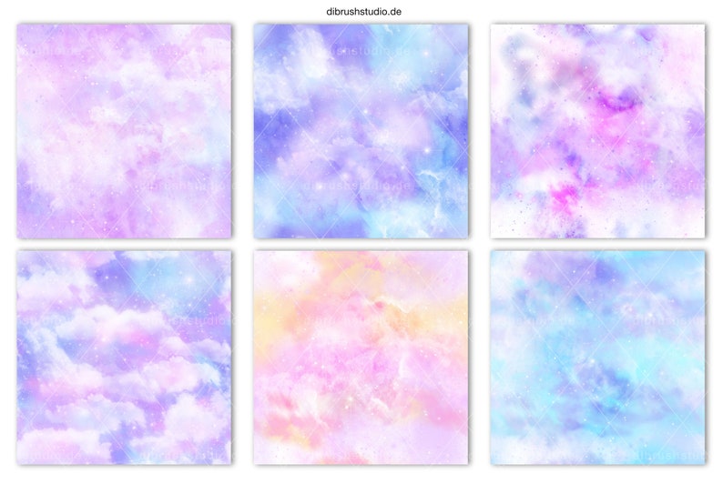 Pastel Galaxy Digital Paper Seamless Textures Celestial - Etsy