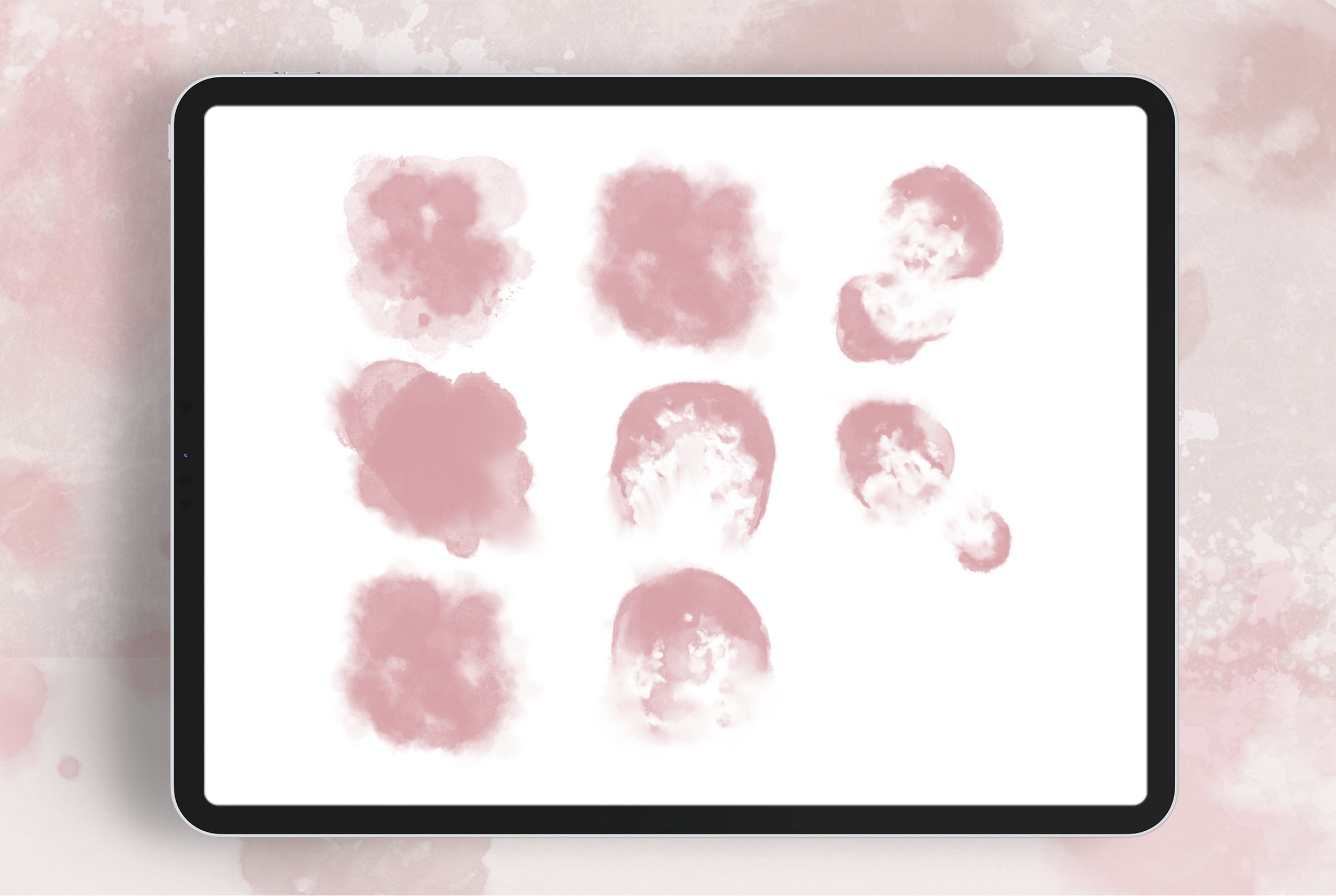 44 Procreate Watercolor Stamps Brush Set Water Stains | Etsy