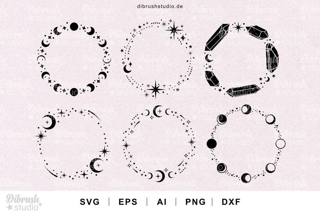 Moon Star Frame Svg, Sparkle Frame Svg, Celestial Frame Svg, Cricut ...