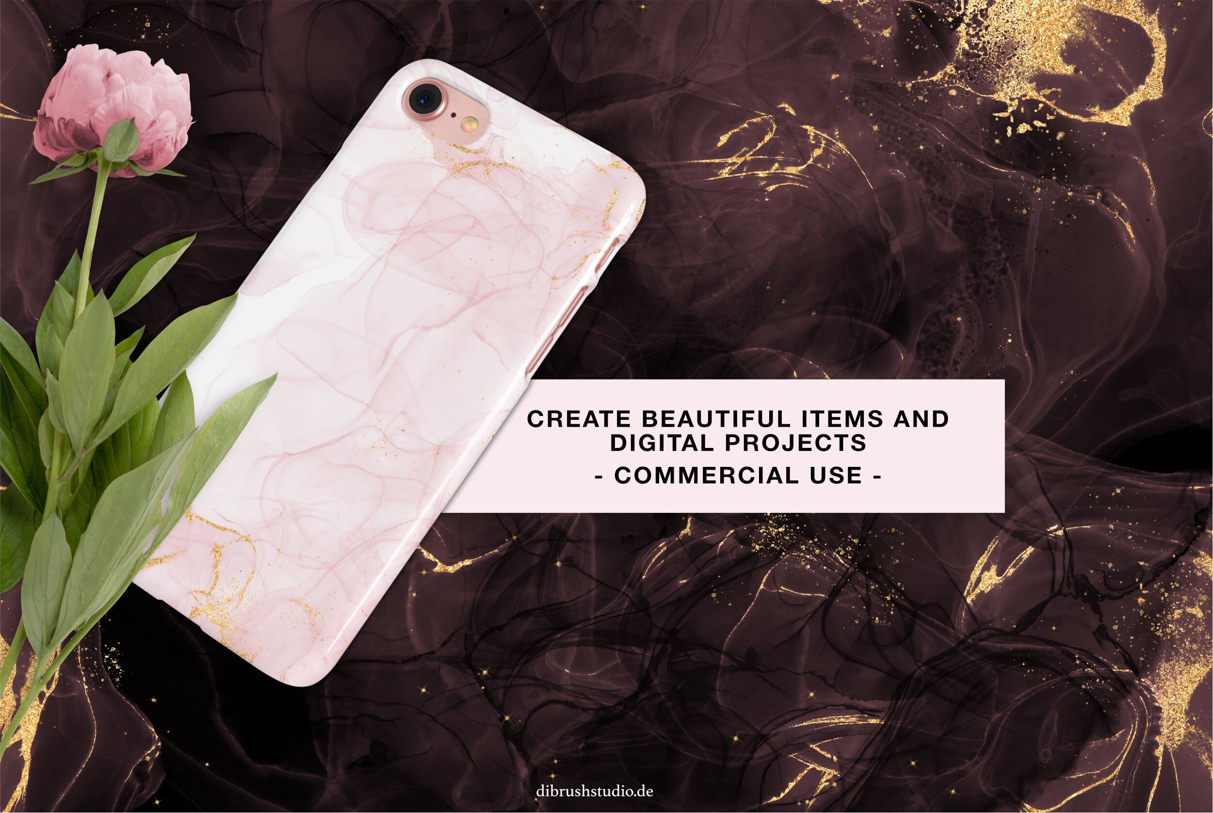 Alcohol Ink Pink Gold Marble Digital Paper Seamless - Etsy