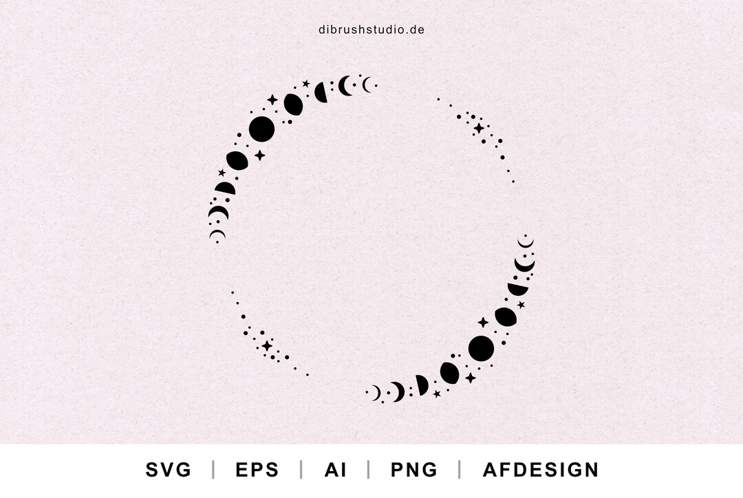 Moon Phases Frame Svg, Sparkle Frame Svg, Stars Frame Svg, Celestial ...