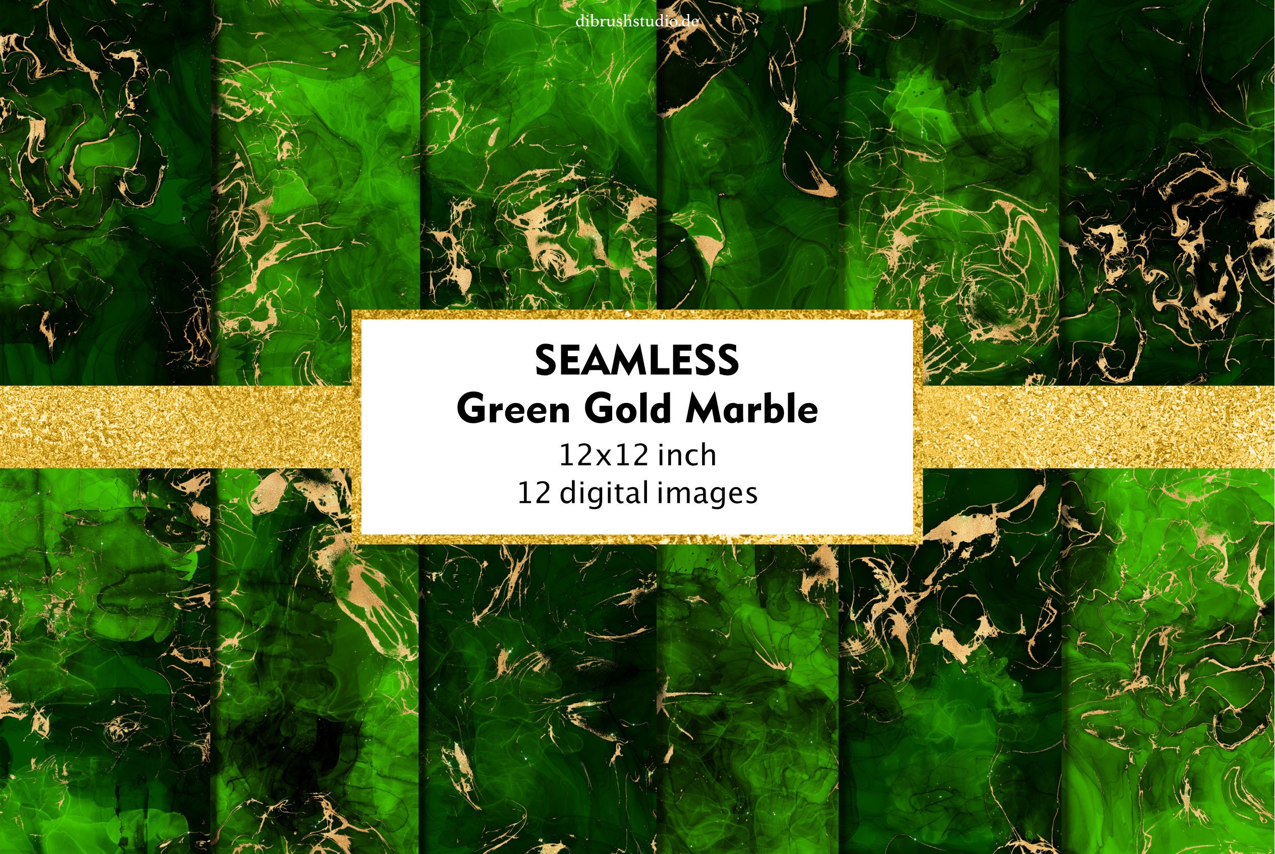 Alcohol Ink Green Gold Marble Digital Paper Seamless - Etsy