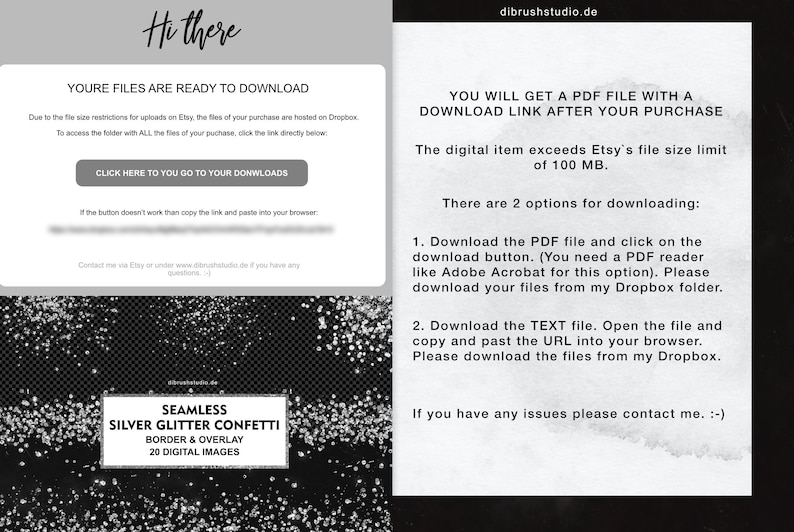 Seamless Silver Glitter Confetti Clipart Borders Clip Art - Etsy