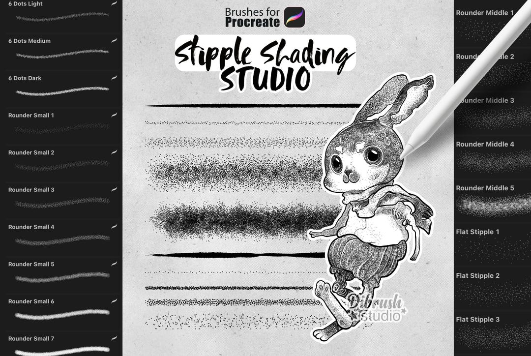 Procreate - Stipple Shading Studio Brushes, Tattoobrush, Dotting, Dots ...