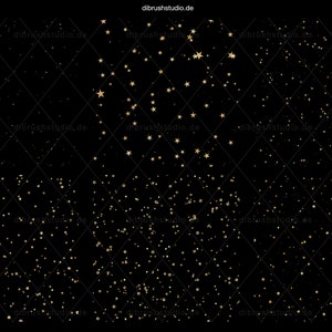 Starry Night Overlay Seamless, Gold Star Transparent Confetti Overlay ...