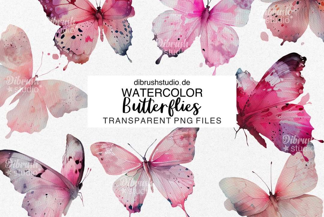 Watercolor Butterfly PNG, Clipart, Digital Scrapbook Light Pink ...