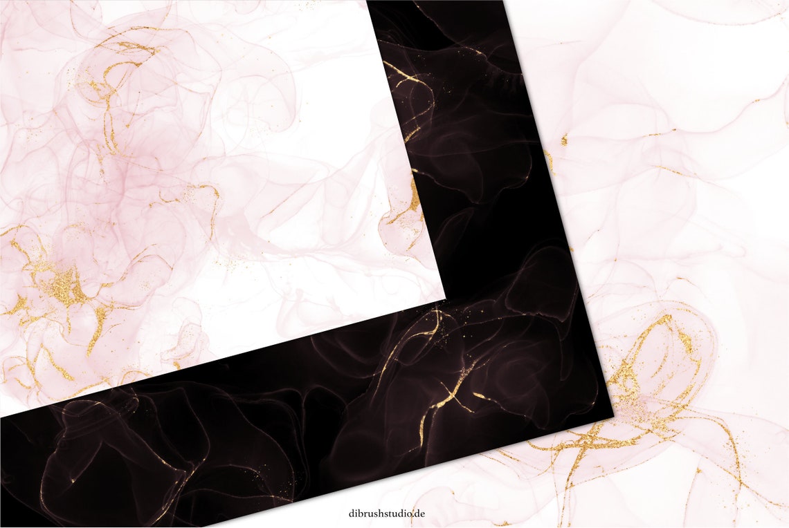 Alcohol Ink Pink Gold Marble Digital Paper Seamless - Etsy