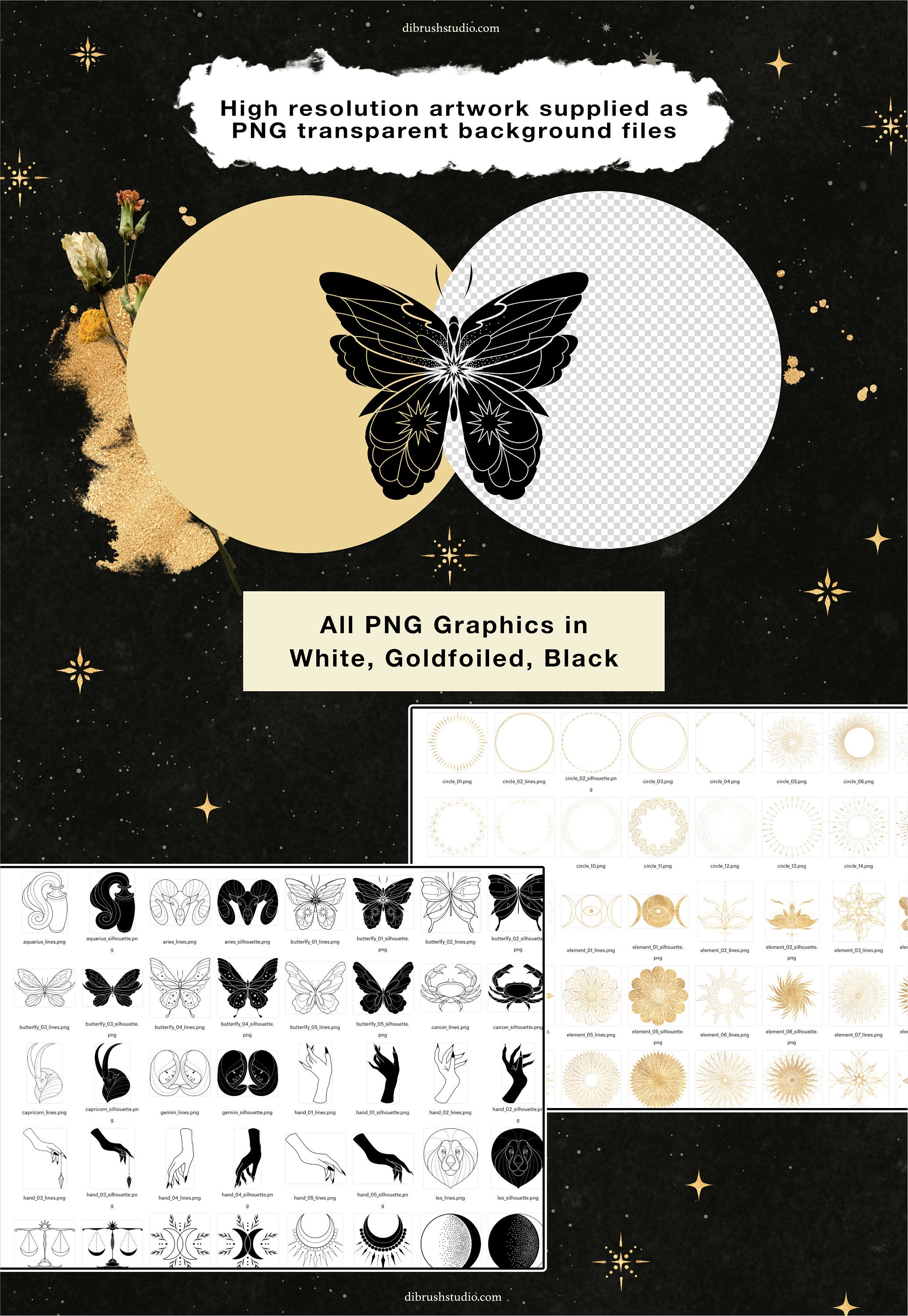 Nightfall - Clipart & Vector Collection - Magic, Celestial Vector Icons ...