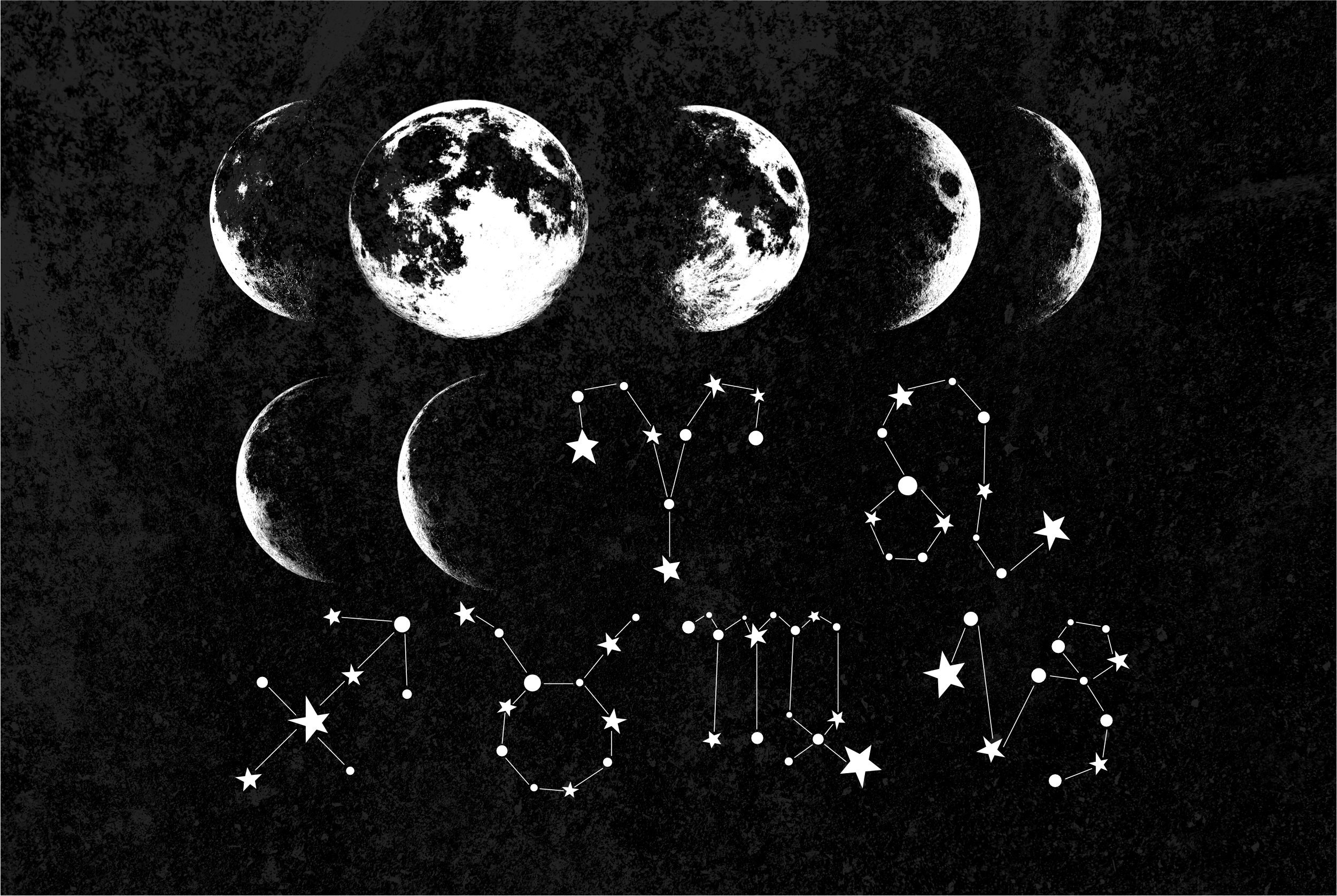 Procreate 100 Moon and Stars Stamps Tattoo Brush | Etsy