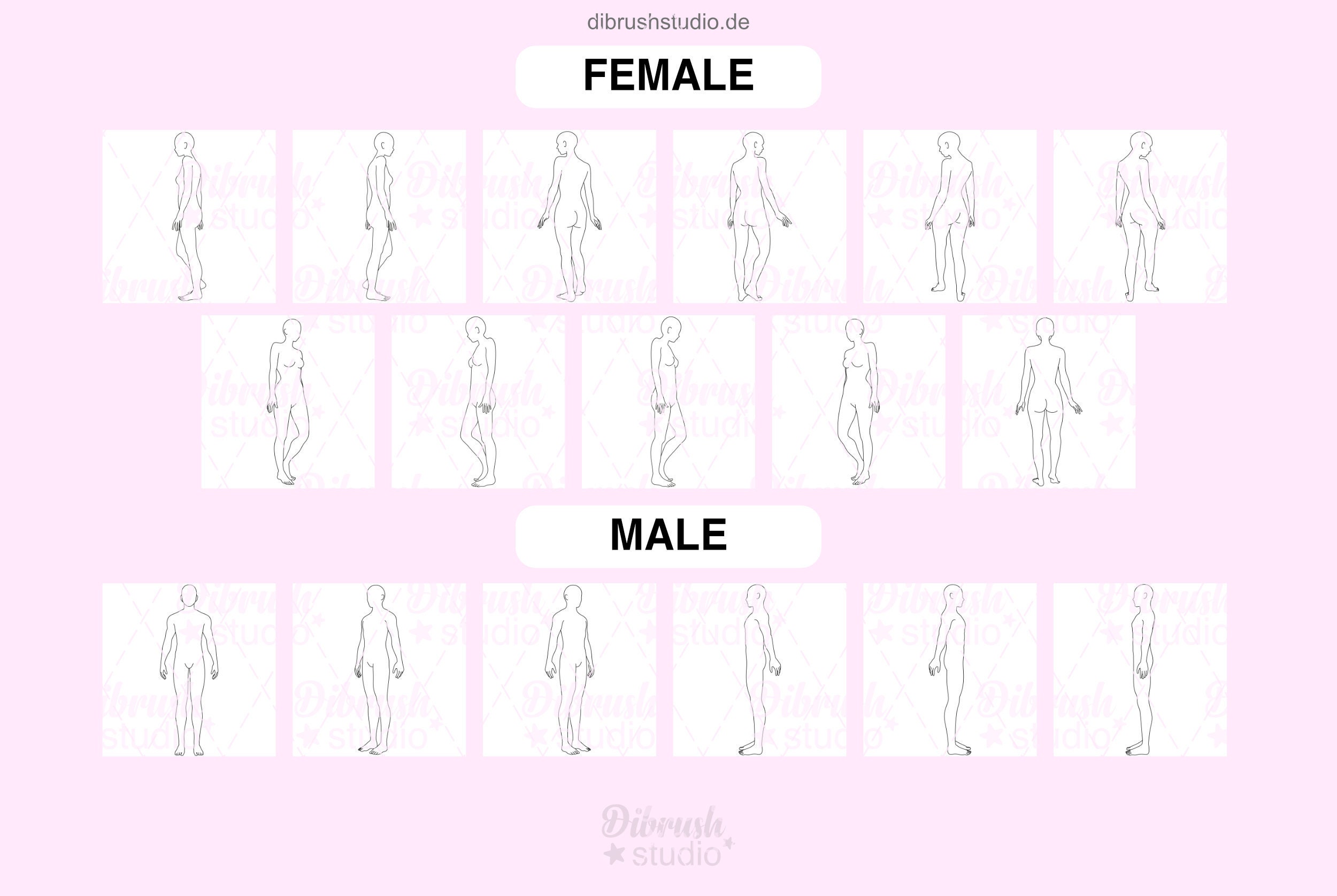 Procreate ∙tattoo Body Shape Stamps ∙ Tattoo Body Parts ∙ Commercial ...