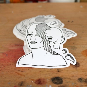 Collapsing Face Sticker - Etsy