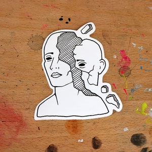 Collapsing Face Sticker - Etsy