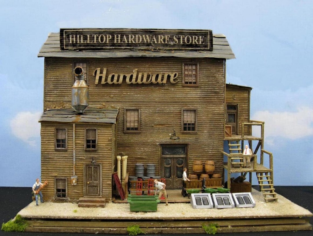HO Scale Wooden Buildinghardware Storecustom Builtfos Modelswood ...