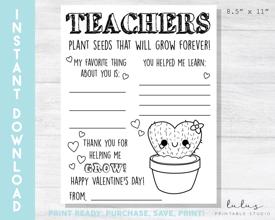 Teacher Appreciation Letter Teacher Valentine Card I Love My | Etsy