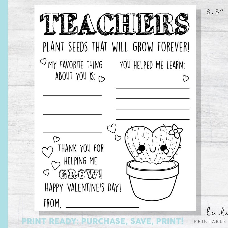 Teacher Valentines - Etsy