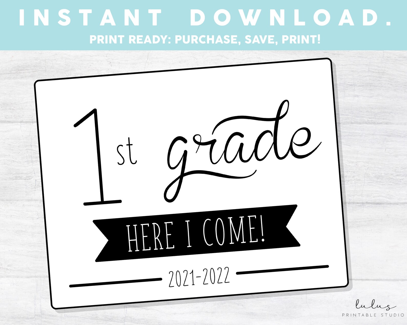 First Grade Here I Come First Day of School Sign Back to | Etsy